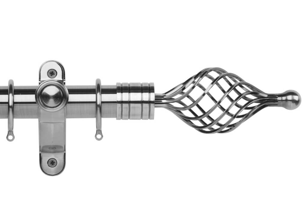 Galleria Metals 35mm Curtain Pole in a Brushed Silver effect finish ...